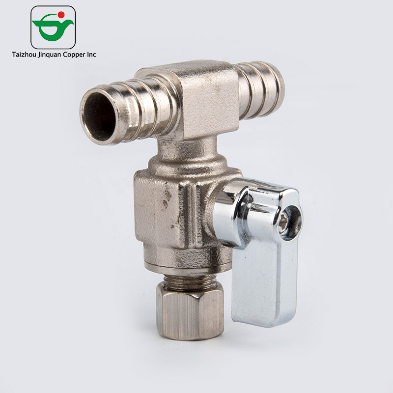 Medium Pressure 1/2''×1/2"X1/2" Push Fit Tee Brass Angle Valve